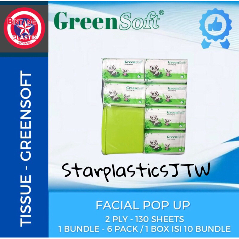 Jual TOP BRAND! TISSUE GREENSOFT Tisu isi 6 pak 130s Facial pop up free ...