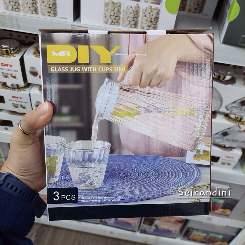 Jual Glass Jug With Cup 3in1 Set Gelas Cup Cangkir Teko Kaca Motif 850ml 230ml Kado Hadiah Unik ...