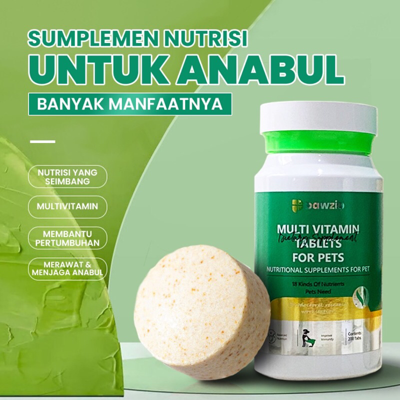Jual Supplemen | Pawzio Multivitamin dengan 12 jenis vitamin + 6 macam ...