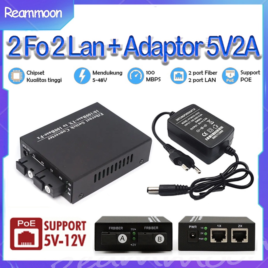 Jual Best Product Converter 2Fo 2Lan Htb 2Fo 2Lan Support POE 2F2E ...
