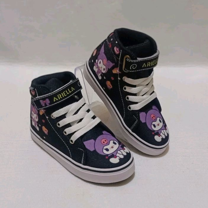 Jual Sepatu anak karakter Kuromi hitam boot - Free cetak nama & foto ...