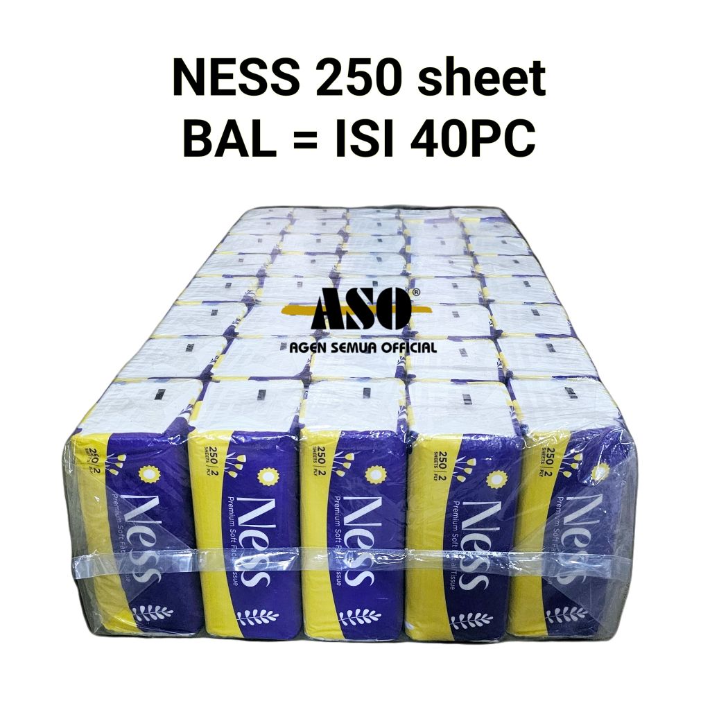 Jual [ BAL ] Tissue Tisu NESS 250 sheet 2ply facial tissue ( ISI 40 ...