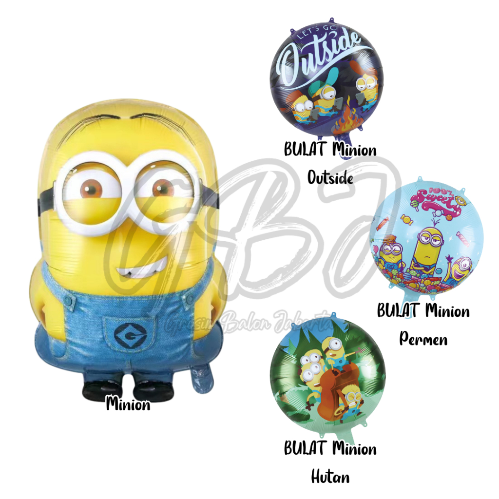Jual Balon Foil JUMBO Minion / BULAT Despicable Me / Gru / Kevin Stuart ...