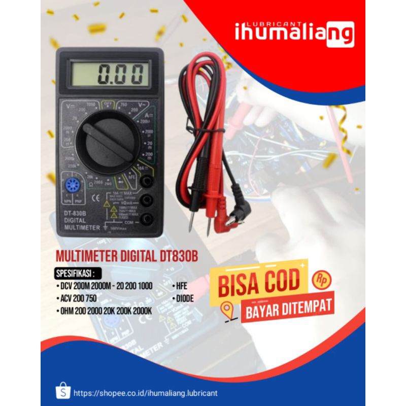 Jual MULTIMETER DIGITAL DT830B | Shopee Indonesia