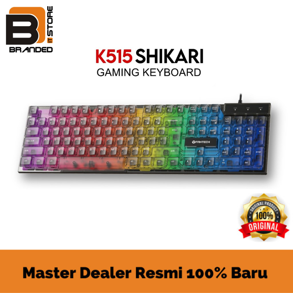 Jual KEYBOARD FANTECH SHIKARI K-515 K515 RGB TRANSPARENT | Shopee Indonesia