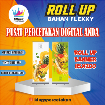 Jual Cetak Roll up Banner Size 85x200 Termasuk Tiang Dan Custom Desain | Shopee Indonesia