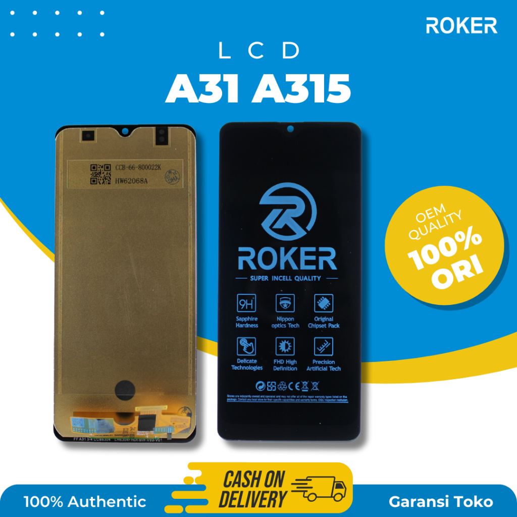 Jual ROKER LCD TOUCHSCREEN SAMSUNG A31 / A315 LCD TS FULLSET ORIGINAL BY ROKER | Shopee Indonesia