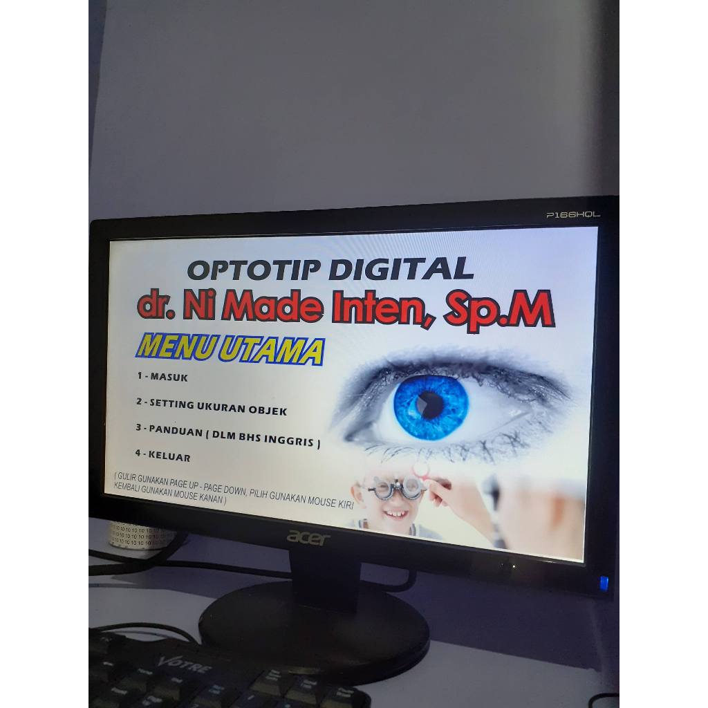 Jual Jual Optotip Snellen Digital wireless komplit tes uji visus mata ...