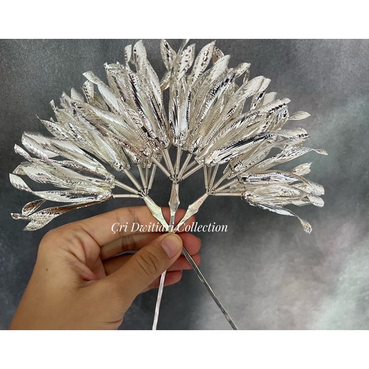 Jual ART X17Z Bunga Cucuk Sandat Silver Kembang Goyang Bali | Shopee ...