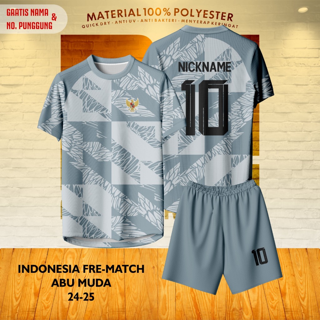 Jual Jersey/Baju TIMNAS LATHIAN PUTIH ABU 2024 SUPORTER Gratis Name Set ...