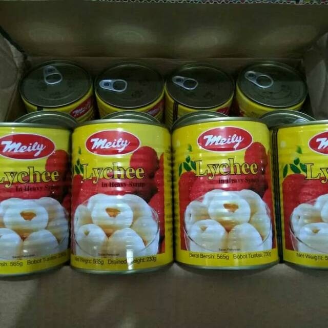 Jual MEILY LYCHEE BUAH LECI DALAM KALENG IN SYRUP 565GR X 12 = 1 KARTON ...