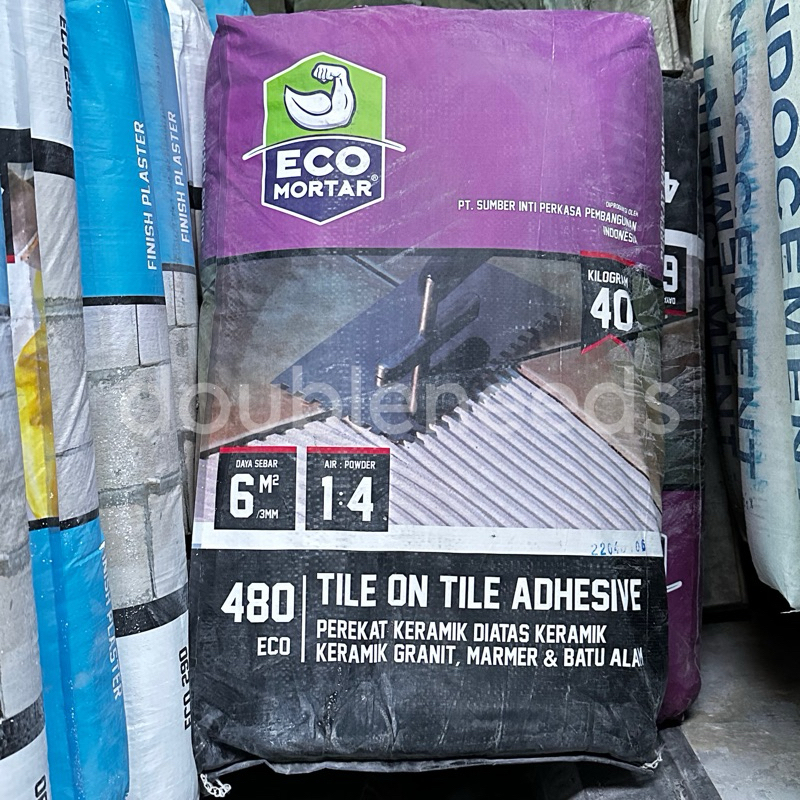 Jual ECO 480 SEMEN PEREKAT KERAMIK DIATAS KERAMIK 1SAK 40KG / SEMEN ...