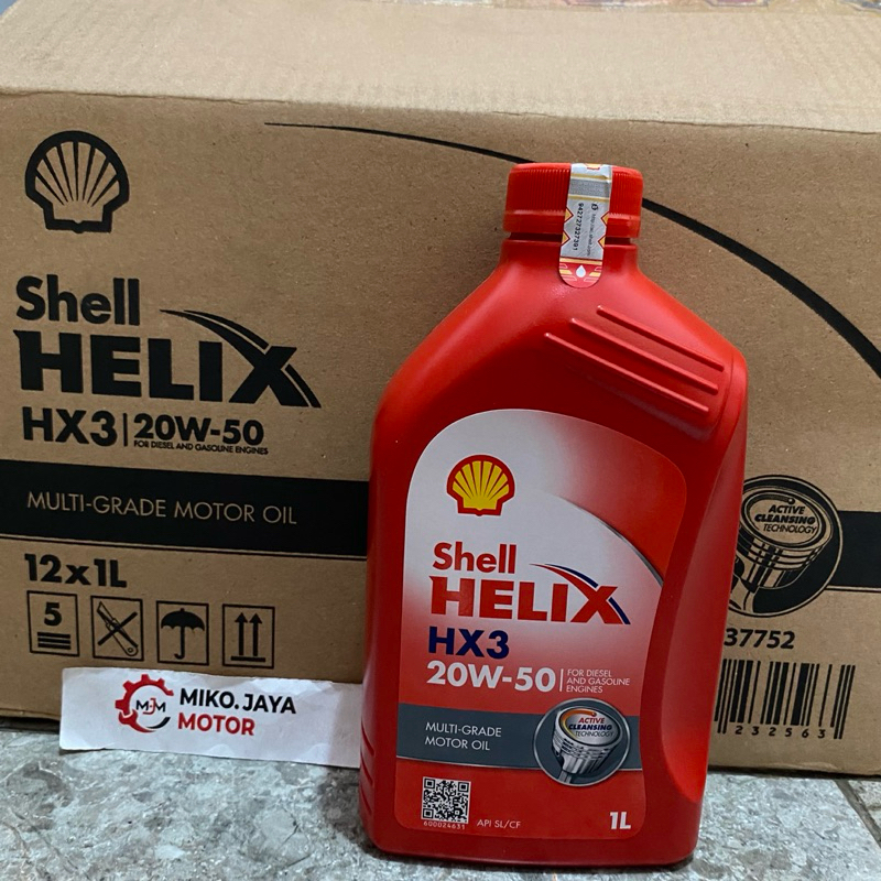 Jual OLI SHELL HELIX HX3 1 LITER SAE 20W-50 ORIGINAL | Shopee Indonesia