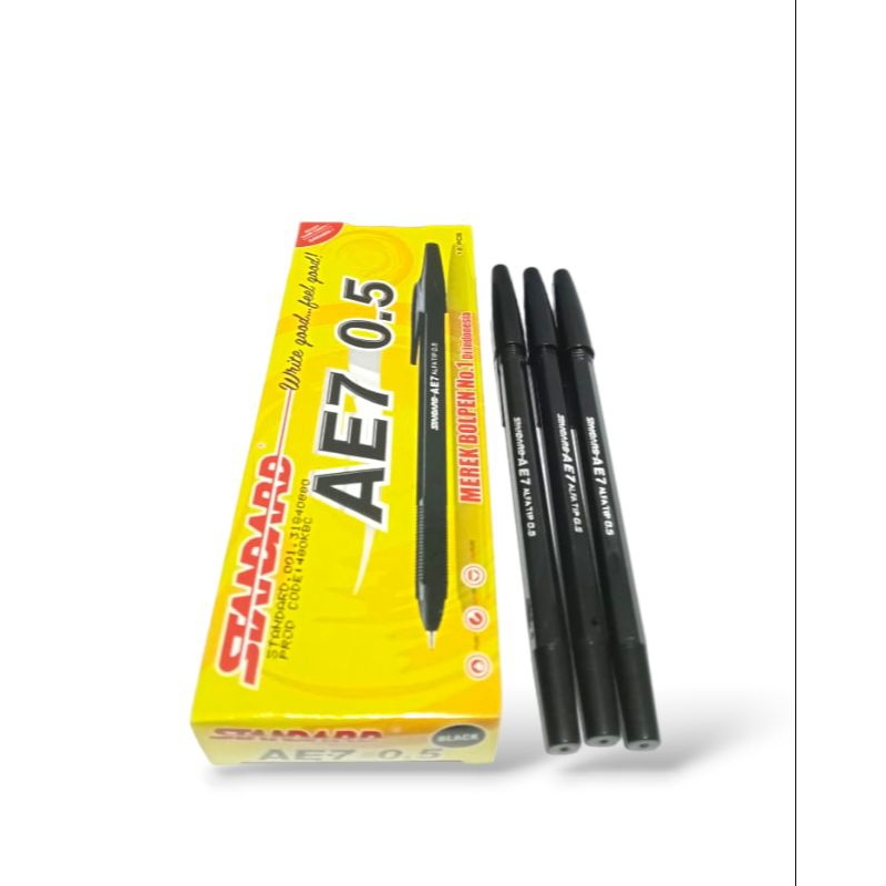 Jual PULPEN STANDARD AE7 HITAM 0,5mm | Shopee Indonesia