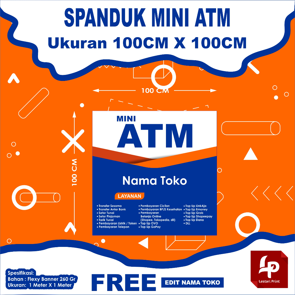 Jual BANNER MINI ATM 100CM X 100CM | SPANDUK | BACKDROP | BACKGROUND ...