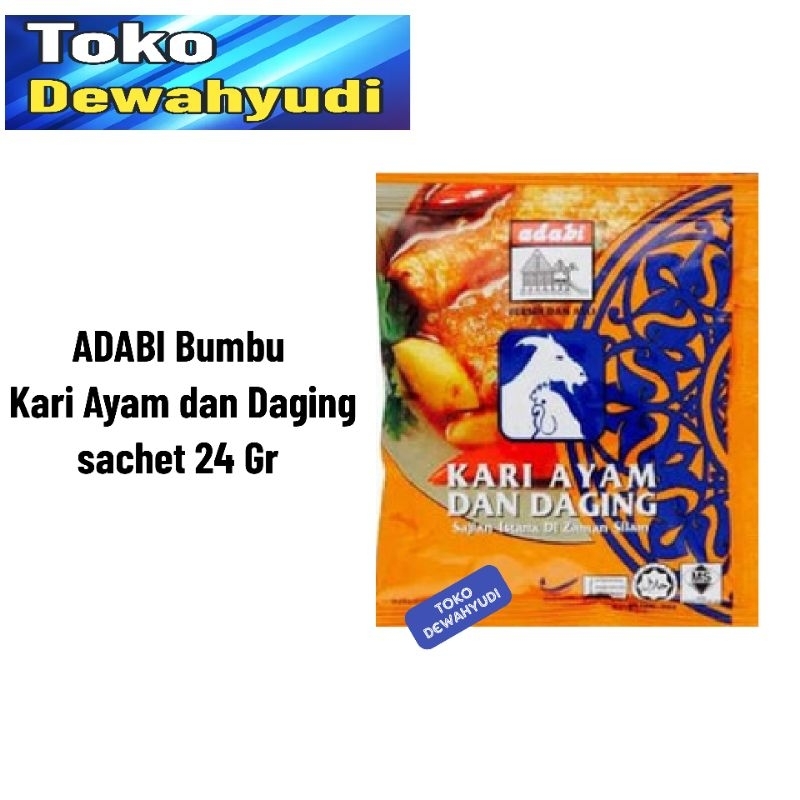 Jual Bumbu Kari Ayam Dan Daging ADABI Sachet 24Gr | Shopee Indonesia