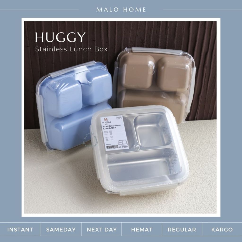 Jual MALOHOME - Huggy Bento Lunch Box Kotak Makan Sekat Tempat Bekal ...