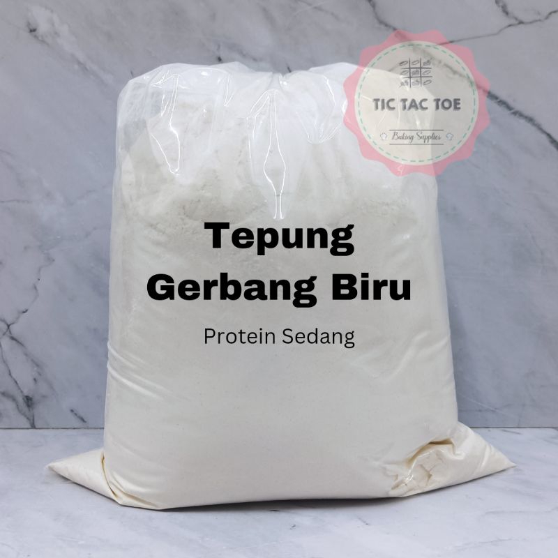 Jual tepung terigu repack 1kg/tepung gerbang biru/tepung/terigu/tepung ...
