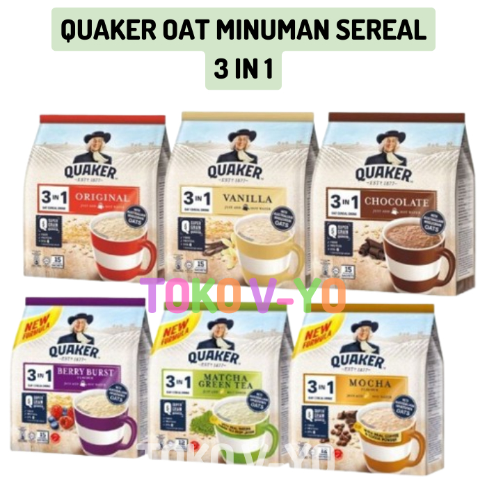 Jual Quaker Oat 3 in 1 Cereal Drink - 28 gram x 8 sachet | Shopee Indonesia
