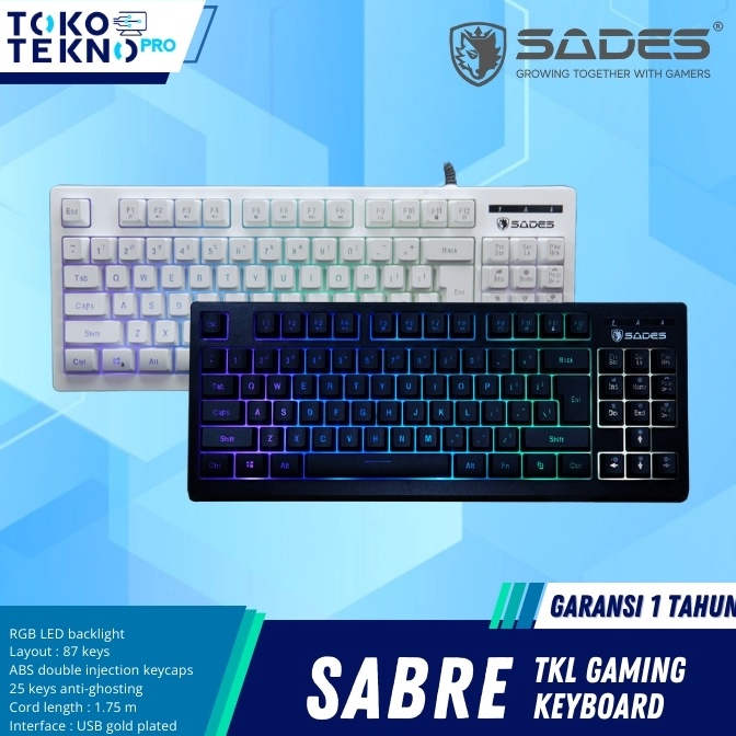 Jual Banting Harga Sades Sabre TKL RGB Wired Gaming Keyboard | Shopee ...
