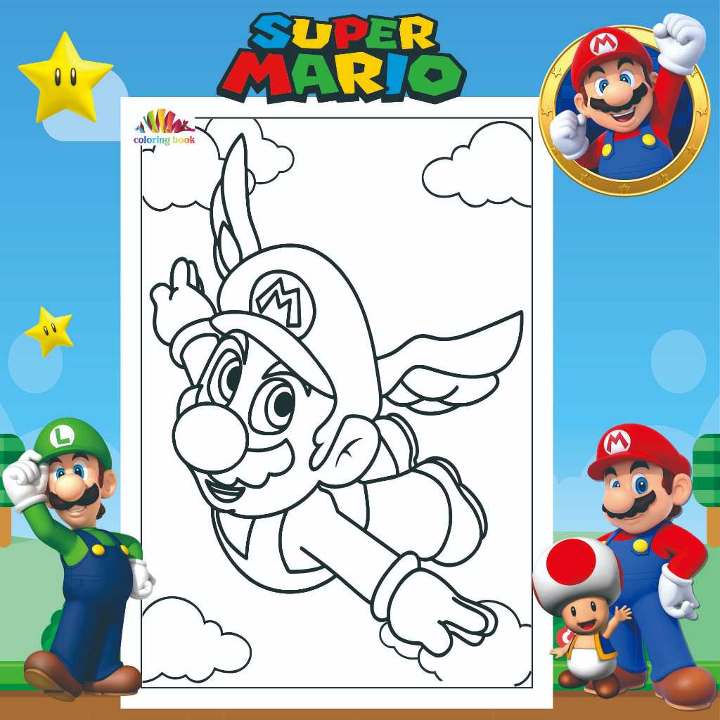 Jual KERTAS MEWARNAI / COLORING / KERTAS GAMBAR / SUPER MARIO A ...