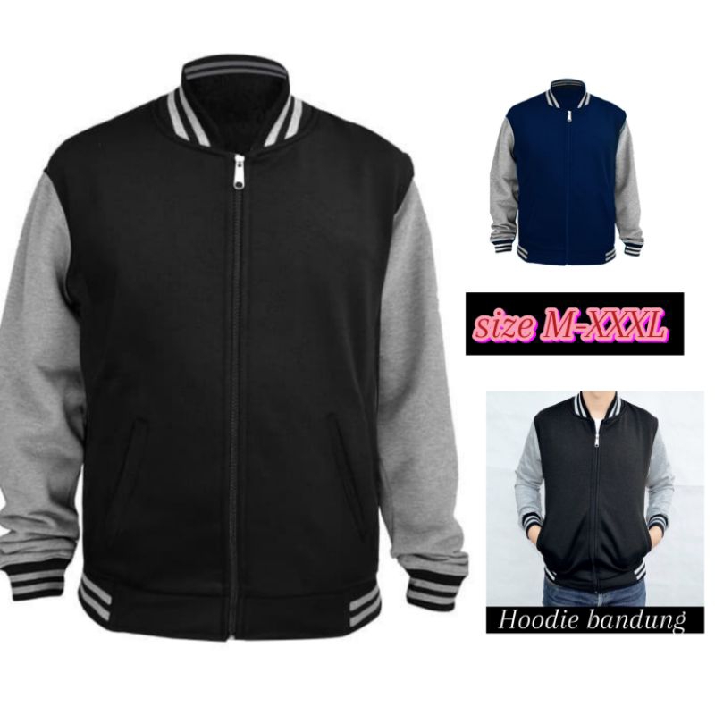 Jual jaket pria Zipper parsity combinasi | Shopee Indonesia