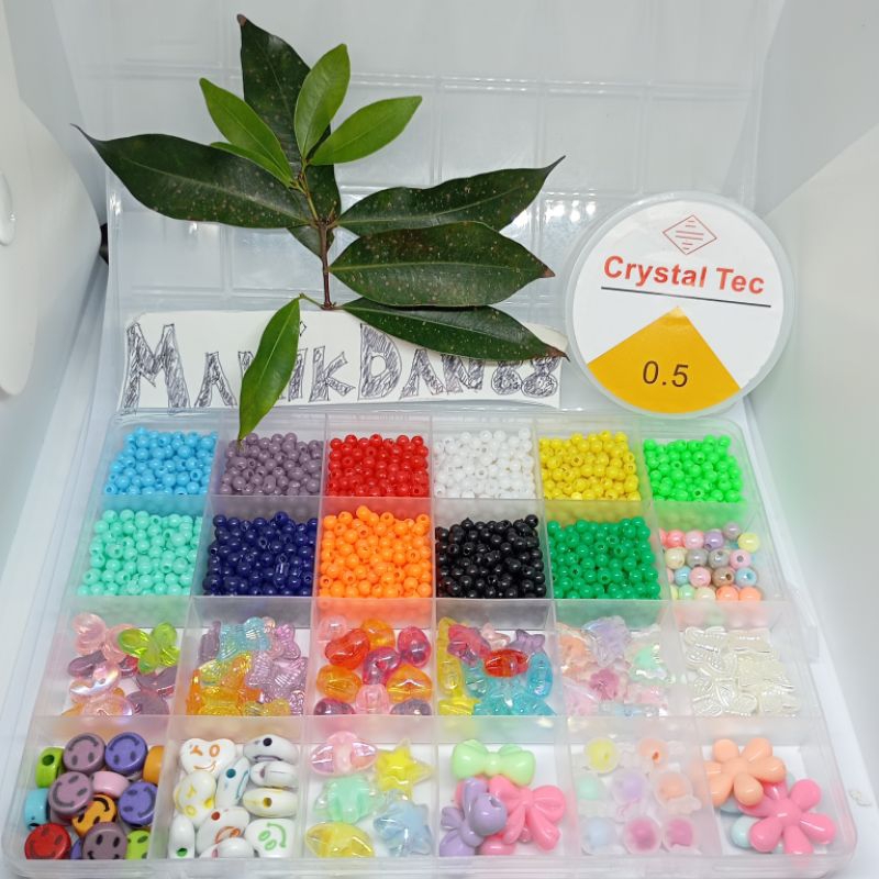 Jual Diy manik manik set box lucu korea beads aesthetic - kerajinan ...