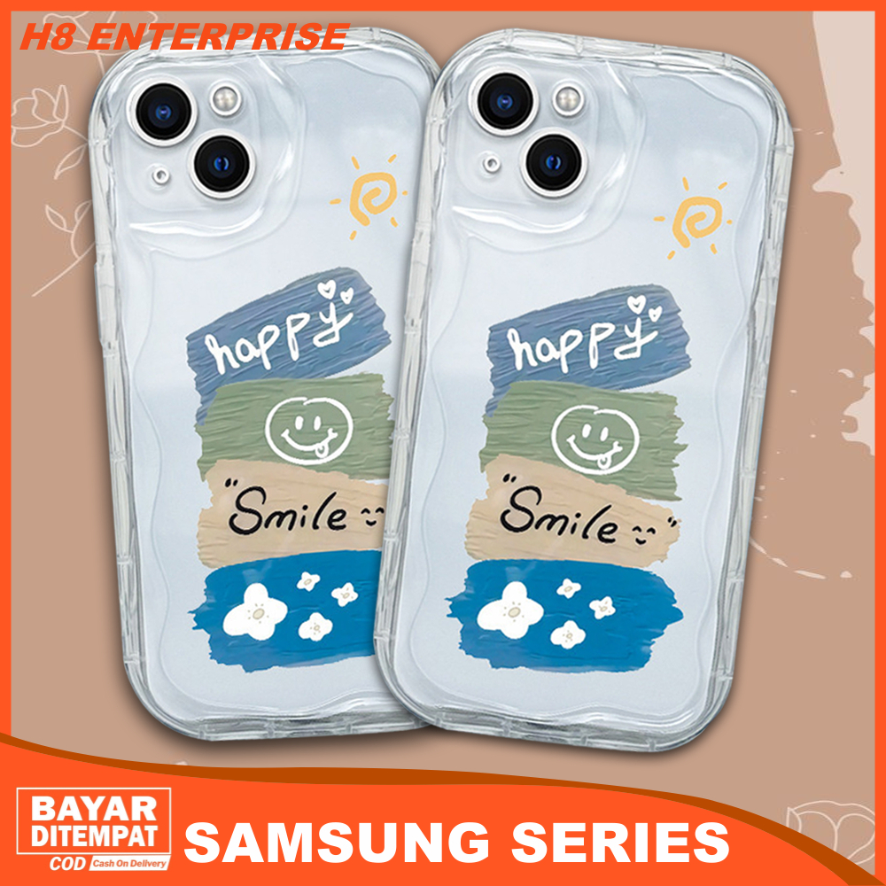 Jual Case Samsung A02S A03S A12 M12 A13 4G A14 A22 4G A23 M32 Softcase Transparan Motif Happy ...