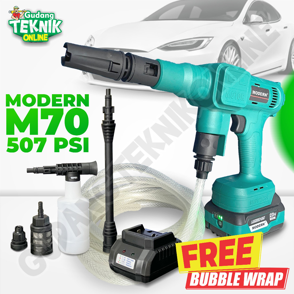 Jual Jet Cleaner CORDLESS MODERN M70 / Mesin Cuci Motor Mobil BATERAI M-70 M70 MODERN | Shopee ...