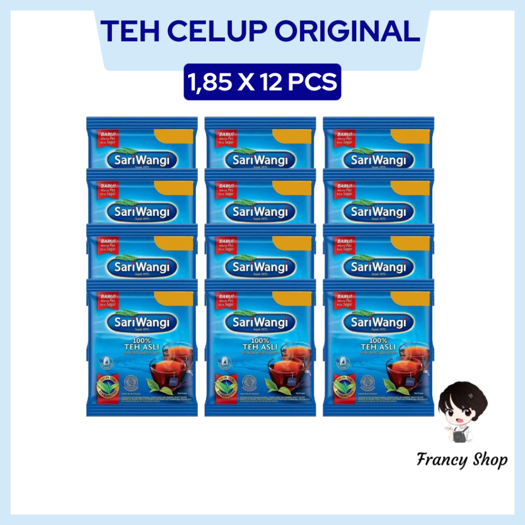 Jual Teh Sari Wangi Hitam Celup Sachet Renceng 1,85 gr x12 Pcs | Shopee ...