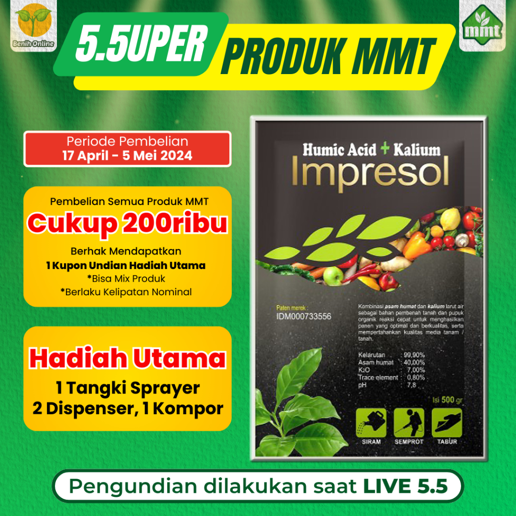 Jual PUPUK ORGANIK IMPRESOL 500 GRAM MMT Pupuk dan Pembenah Tanah MMT | Shopee Indonesia