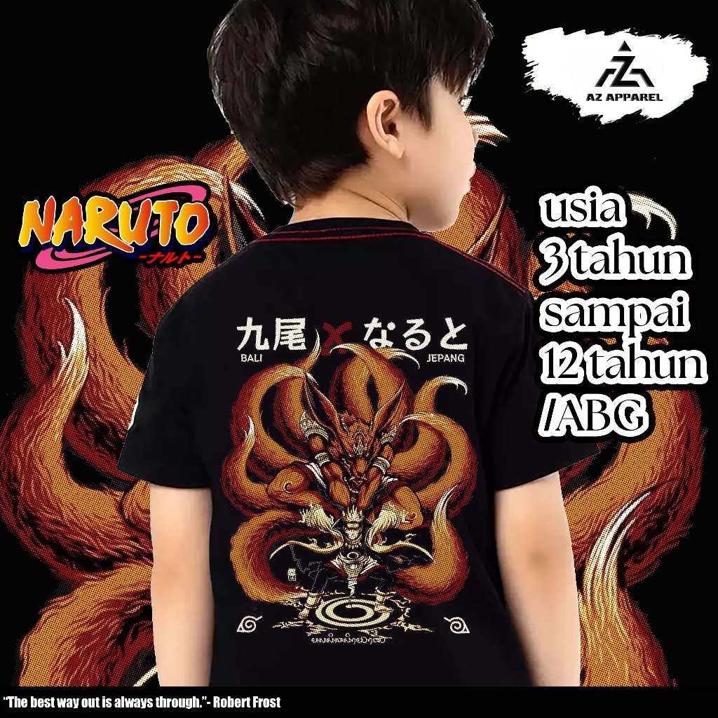 Jual Kaos Naruto Kurama Anak Distro Kids | Shopee Indonesia