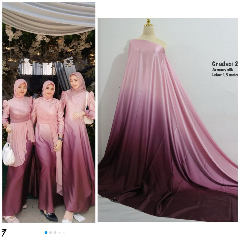 Jual Kain bridesmaid | pagar ayu | bahan kain armany silk import | kain dua warna | Gradasi ...