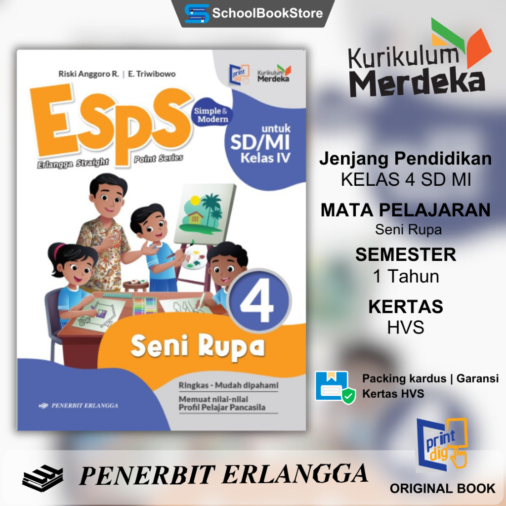 Jual ESPS SENI RUPA KELAS 4 SD/MI Kurikulum Merdeka Penerbit Erlangga Buku ANAK SEKOLAH Mata ...