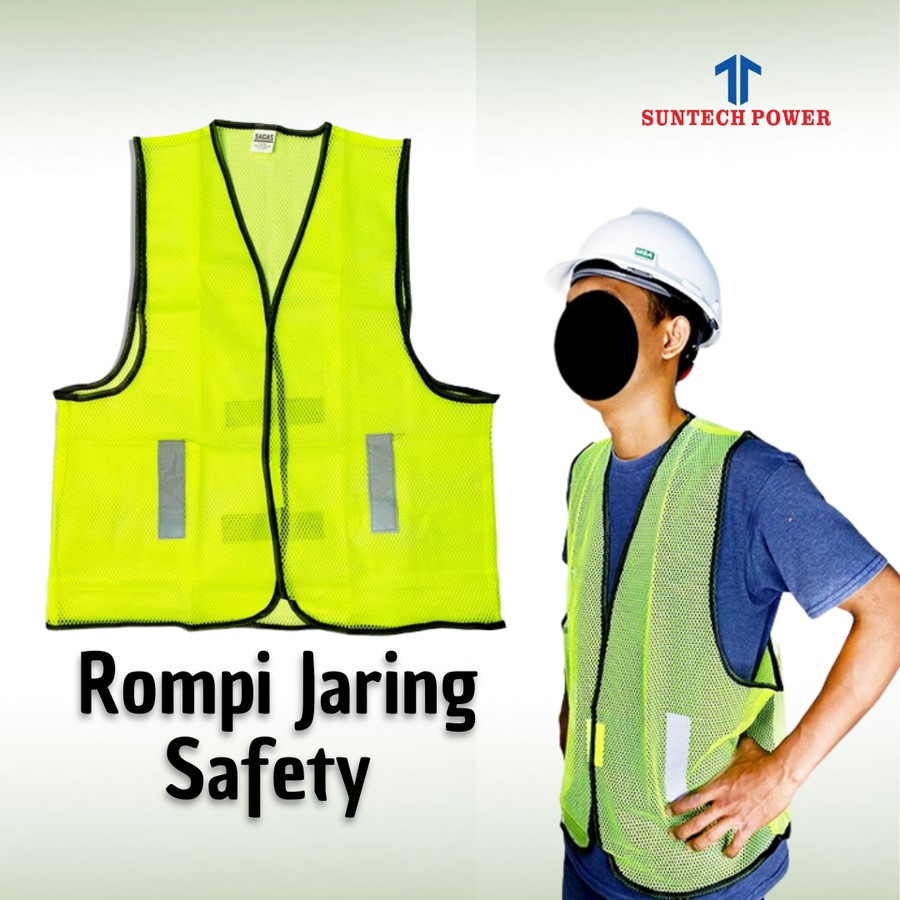 Jual Rompi Jaring Hijau Stabilo All Size Poliester Jaring Rompi Safety ...