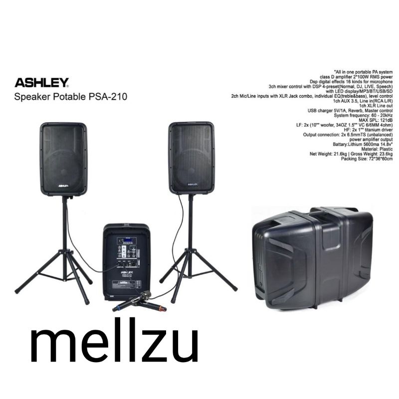 Jual Speaker Portable ASHLEY PSA 210 Original 10 Inch PA System ...