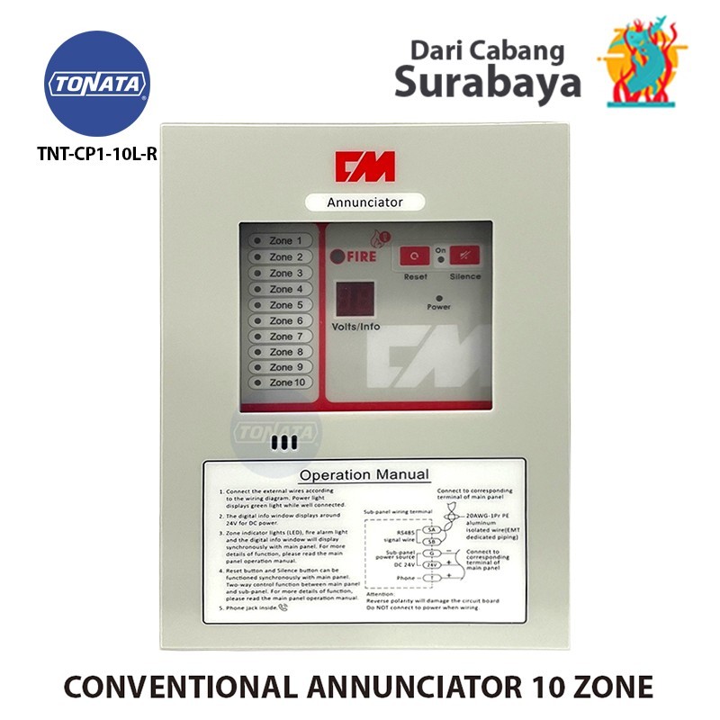 Jual Annunciator Fire Alarm Control Panel 10 Zone Tonata / MCFA ...
