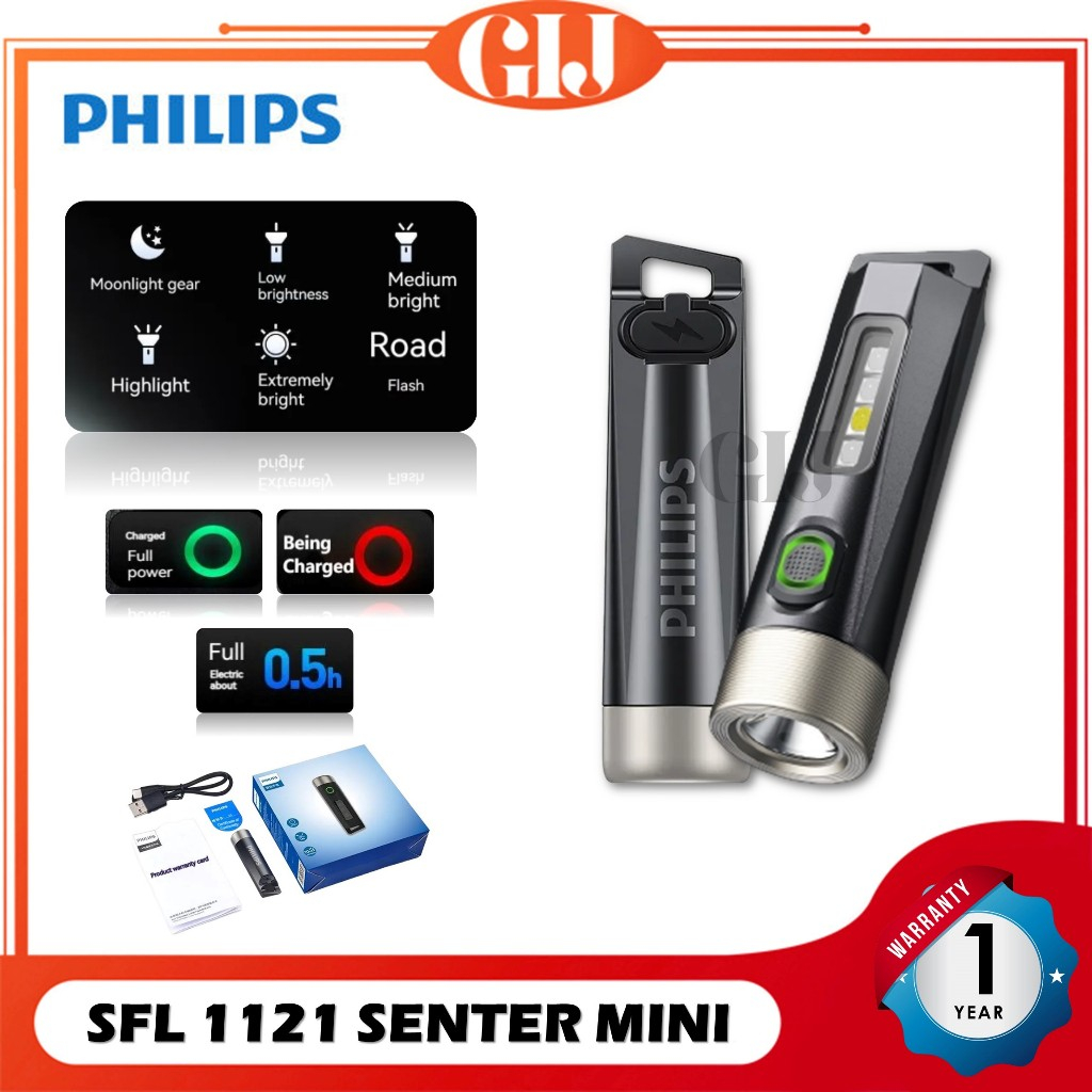 Jual Philips Lampu Senter LED SFL1121 / Senter Mini LED Flashlight ...