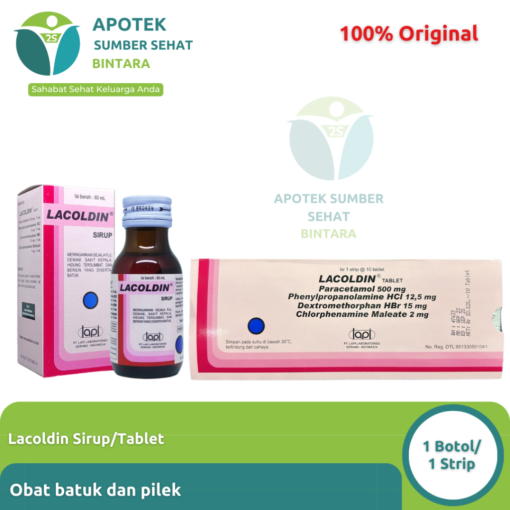 Jual Lacoldin Sirup/Tablet Obat Batuk, Pilek dan Demam | Shopee Indonesia