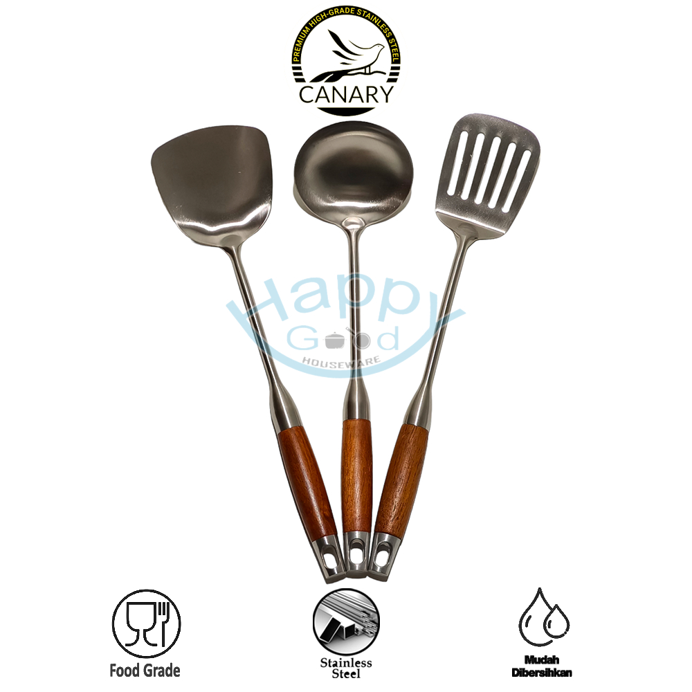 Jual SODET | SUTIL | SPATULA | SENDOK SOUP STAINLESS STEEL GG KAYU ...