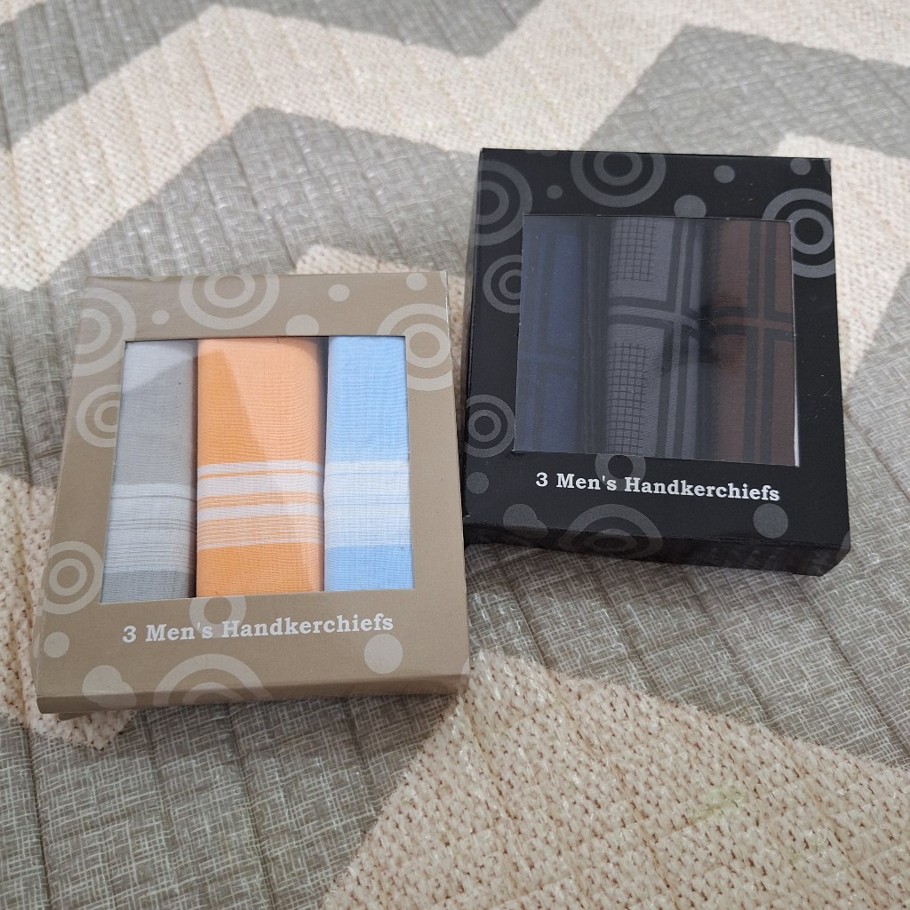 Jual 3 pcs Sapu Tangan Pria Katun Handkerchief Saputangan Premium ...