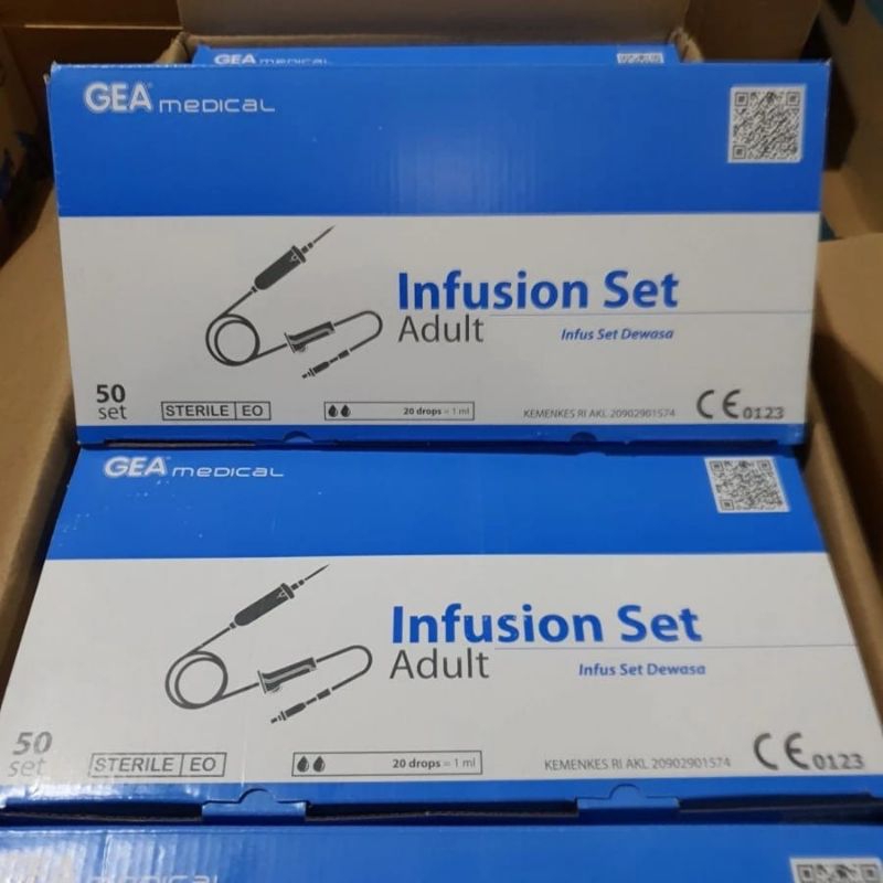 Jual GEA Infus Set Dewasa Selang Infus Dewasa Per Box isi 50 Infusion ...