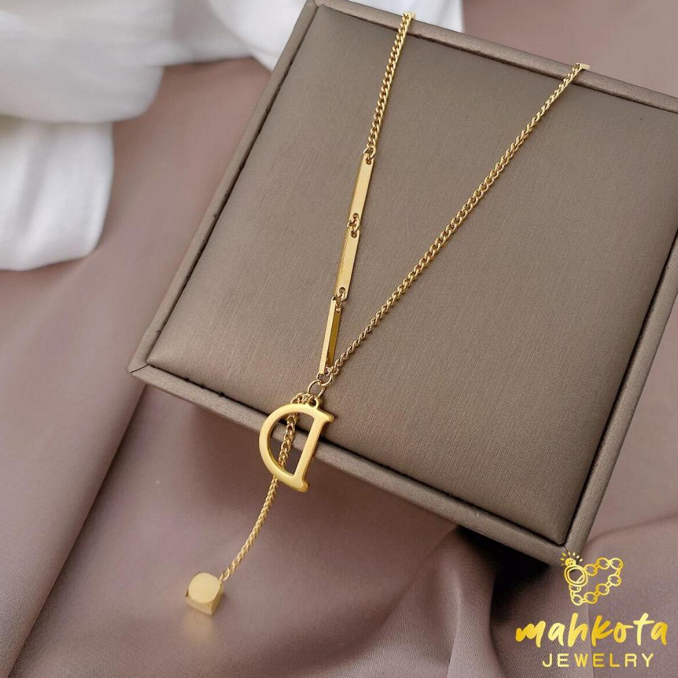 Jual ART R74J K191 Kalung Titanium Premium Wanita Custom Inisial Huruf ...