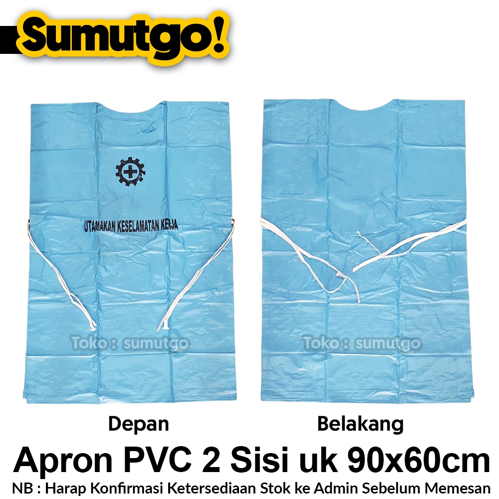 Jual Apron PVC Depan Belakang 90x 60 cm warna Biru / Celemek Semprot ...