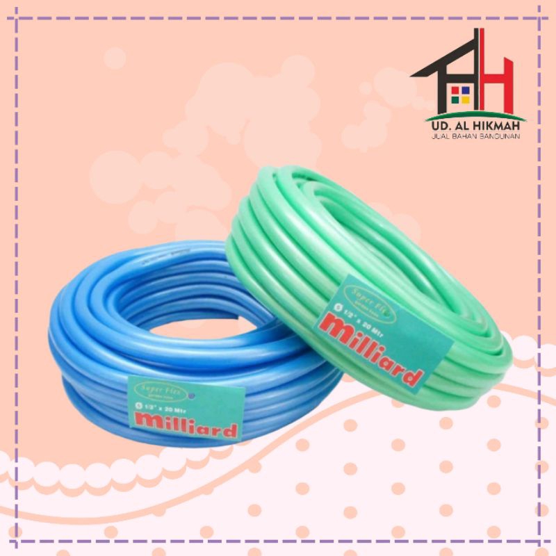 Jual SELANG AIR MILLIARD SUPERFLEX 1/2 INCH METALIC ECERAN PER METER | Shopee Indonesia