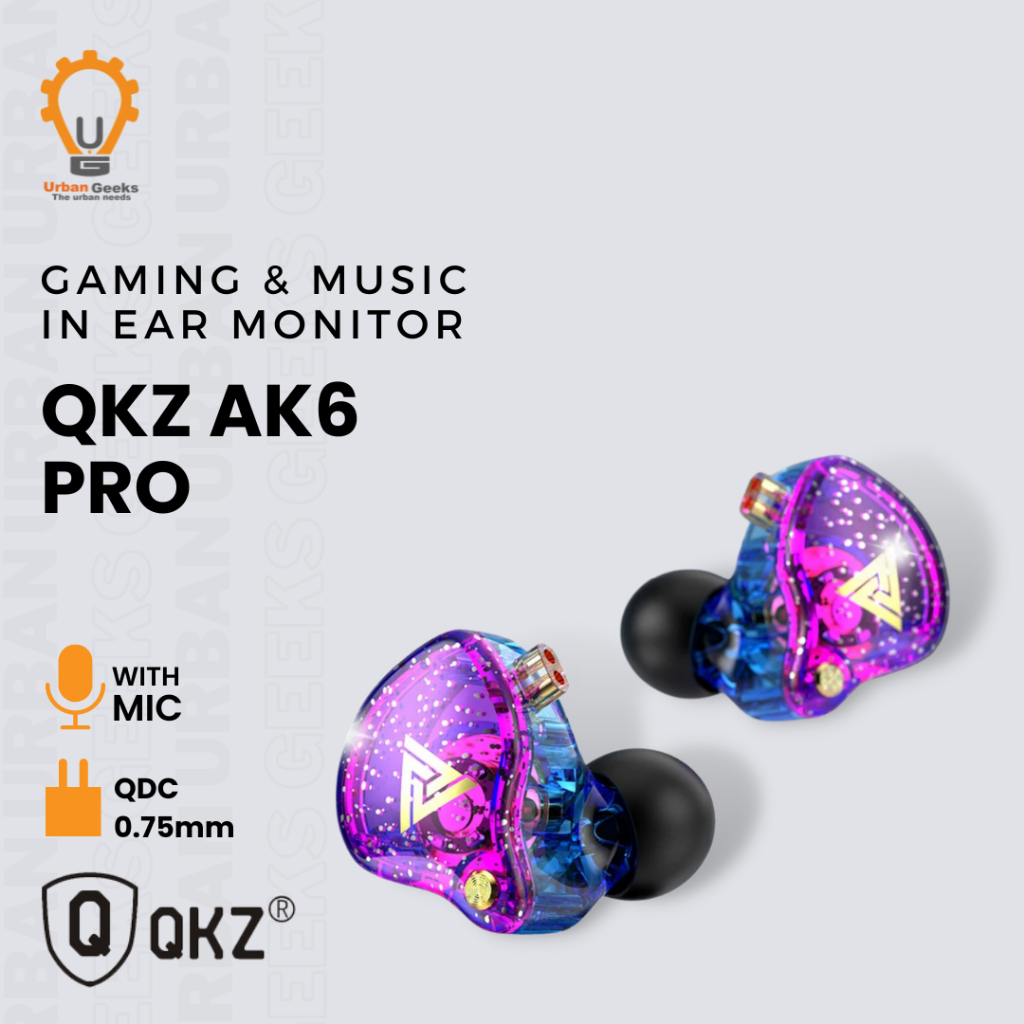 Jual QKZ AK6 Pro Detachable Cable Sport Earphone with Mic | Shopee Indonesia