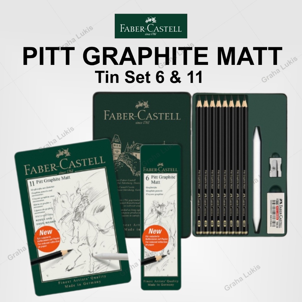 Jual FABER CASTELL Pitt Graphite Matt Tin Set 6 / Set 11 | Shopee Indonesia