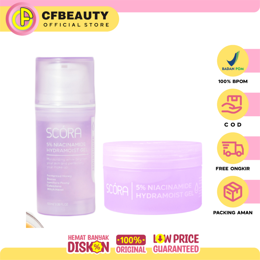 Jual SCORA 5% Niacinamide Hydramoist Gel 45ml/100ml Pelembab Wajah yang Mencerahkan Kulit ...
