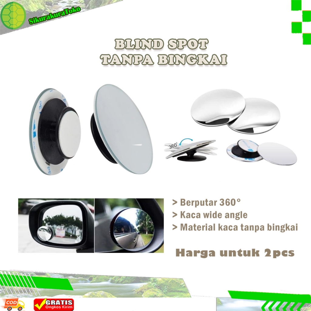 Jual (SKR) (2 Pcs) Kaca Spion Tempel TANPA BINGKAI Cermin Cembung BLIND ...