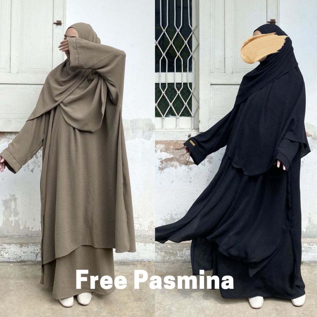 Jual (FREE PASHMINA) SET ROK TUNIK SYARI - PASMINA OVAL WANITA - ONE ...